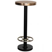 Round Bistro Copper or Brass Top Bar Table
